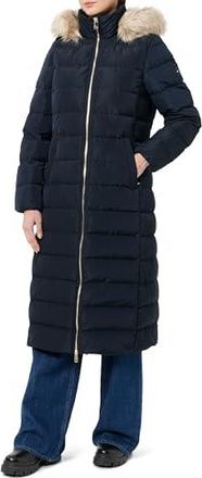 Tommy Hilfiger Doudoune Femme Heritage Tyra Maxi With Fur avec Capuche, Bleu (Desert Sky), XL