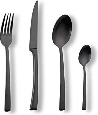 Echtwerk Tafelbesteck Avelino, Black Edition, 16-teilig, Essbesteck für bis zu 4 Personen, Edelstahl 18/10, mattiert, Hochwertiges Besteck Set, für Esstisch, T