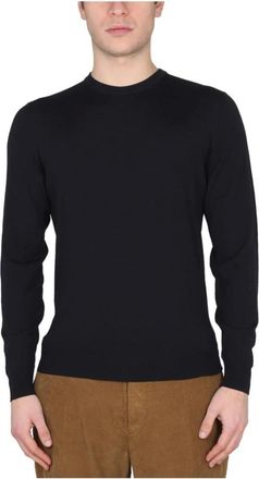 Drumohr Homme, Pulls, Noir, Taille: M Pull Ras du Cou en Maille Fine Premium
