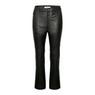 Gestuz Schwarze Lederhose - - Trousers - Damen - Schwarzk - L