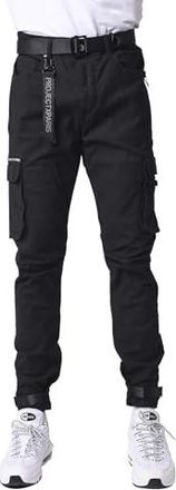 Project X Paris Jean Cargo Poches et Sangle de resserrement en Bas Noir 29US