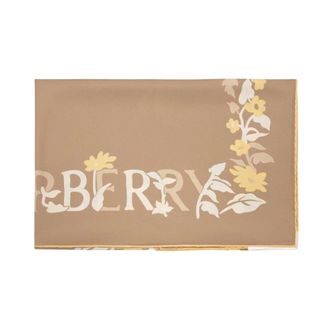 Burberry Femme, Accessoires, Beige, Taille: ONE Size Foulard en soie Floral EKD