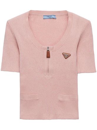 Prada Gerippter Pullover - Rosa