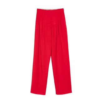 Max Mara Femme, Pantalons, Rouge, Taille: 36 FR Pantalon Fluide en Laine