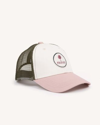 Faguo Casquette rose p&acirc;le & kaki polyester (recycl&eacute;) - TRUCKER CAP
