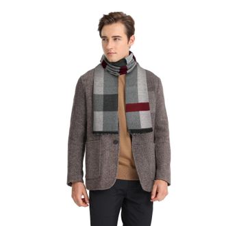 Miss Lulu Herrenschal Winter Warm Weiche Schals Mode Business Kariert Schal Geschenke für Männer