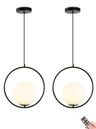 Generic Lampe suspendue &agrave; piles avec ampoule rechargeable &agrave; intensit&eacute; variable et programmable, lustre d&eacute;clairage de plafond suspendu aliment&eacute; par batterie no