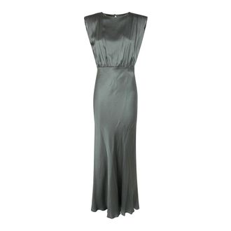 Semicouture Maxikleid mit Raffung an der Taille - - Dresses - Damen - Gr&uuml;n - L