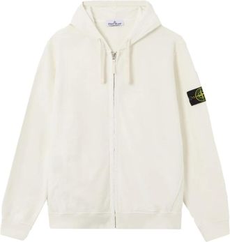 Stone Island Homme, Sweatshirts et sweats &agrave; capuche, Blanc, Taille: S Zip-throughs