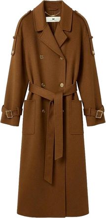 Elisabetta Franchi Manteau Long - Marron