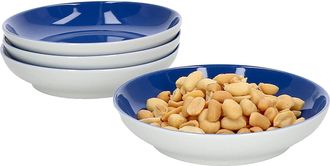 Ritzenhoff & Breker 4er Geschirrset Schale Doppio in Indigo-Blau aus Porzellan I flach mit 13 cm Ø und 2,7 cm Höhe I Bunte Schälchen für Diverse Snacks und Antipasti I Sp