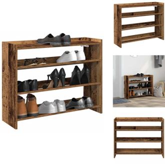 vidaXL Schuhregal Altholz-Optik 80x25x62 cm Holzwerkstoff - Schuhregal - Schuhregale - Schuhschrank - Schuhe Aufbewahrung