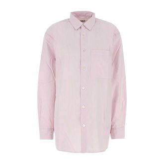 Tekla Bestickte Popeline Oversize Pyjama-Bluse - - Shirts - Herren - Rosa - XS