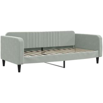 vidaXL Tagesbett Hellgrau 100x200 cm Samt Vidaxl