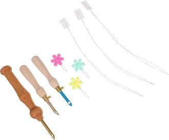 Cabilock Einstellbares Punch Needle mit Holzgriff Langlebig und Vielseitig f&uuml;r DIY Stickerei Teppichherstellung Handn&auml;hen Verstellbare Nadelh&ouml;he Komfortabler G