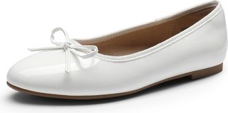 Dream Pairs Damen-Schuhe, l&auml;ssig, spitzer Zehenbereich, Ballett-Komfort, weiche Slip-on-Flachschuhe,Size 40.5,Weiss,SDFA2404W