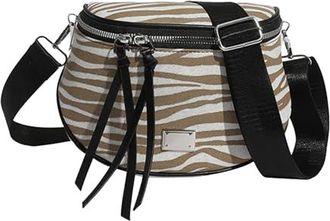 Generic Sac &agrave; bandouli&egrave;re en cuir synth&eacute;tique imprim&eacute; l&eacute;opard z&eacute;br&eacute; pour femme, travail, shopping, voyage, quotidien, marron, 400.00x250.00x150.00mm/15.75x9.8