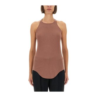 Rick Owens Lilies Geripptes High-Neck-Top - - Tops - Damen - Rosa - L