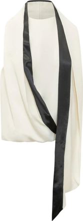 Alberta Ferretti Femme, Tops, Blanc, Taille: 42 FR Top Twill di Viscosa
