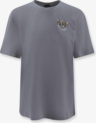 Pinko Cotton T-shirt with Love Birds logo on the front - PINKO - gender_Woman