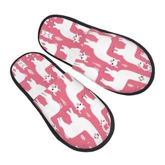 Generic L&eacute;g&egrave;re Peluche Pantoufles Imprim&eacute; Alpaga Lama Maison Pantoufles Classiques Chaussons pour Homme pour Femme Homme Ext&eacute;rieur M
