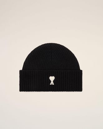 Ami Ami Paris - Bonnet noir en laine Ami de Coeur Noir - TU - Unisex