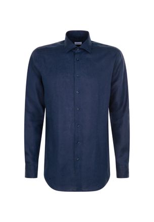 Seidensticker Herren Regular Fit Langarm Hemd, Dunkelblau, 38