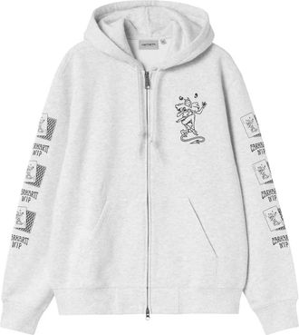 Carhartt Work in Progress Homme, Sweatshirts et sweats &agrave; capuche, Gris, Taille: XL Hooded Playing Cards Jacket