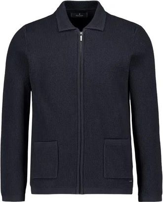 Ragman Herren Pullover blau Baumwolle unifarben