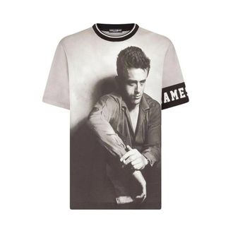 Dolce & Gabbana Homme, Tops, Multicolore, Taille: L T-shirt en coton classique James Dean