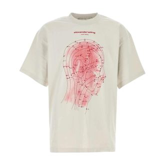 Alexander Wang unisex, Tops, Blanc, Taille: L T-Shirt Oversize en Coton Craie