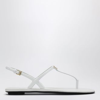 Prada Zehentrenner-Sandalen aus wei&szlig;em Lackleder