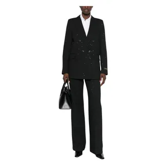 Ermanno Scervino Femme, Pantalons, Noir, Taille: 38 FR Pantalon large