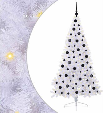 vidaXL K&uuml;nstlicher Weihnachtsbaum Wei&szlig; 180 cm PVC und Stahl vidaXL