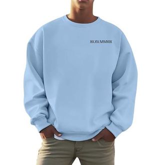 Generic 2026 Saint Valentin Hommes et Femmes Saint Valentin Automne Plus Pull &agrave; Capuche Mode Sweatshirts Vacances Logo Imprimer V&ecirc;tements Tops, bleu clair, 3X