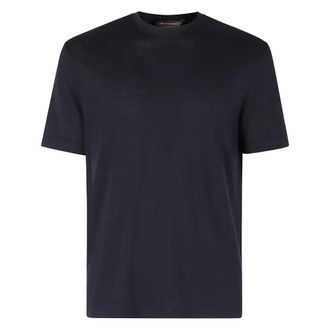 FILIPPO DE LAURENTIIS Tshirt Lino Stretch - - Tops - Herren - Blau - M