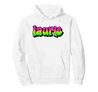 BDAZ Laurie Graffiti Personalisierter Name Gr&uuml;n Rosa Frauen M&auml;dchen Pullover Hoodie