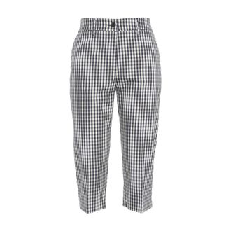 Liu Jo Blaue karierte Caprihose stilvoller Look - - Trousers - Damen - Blau - S