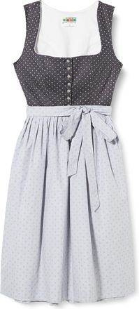 Berwin & Wolff TRACHT FOLKLORE LANDHAUS Damen 826073 Kleid, Anthrazitgrau mit Rosa, 36