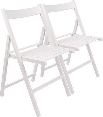 Harbour Housewares Buchenklappstühle - Weiß - 2 Pack Von 2