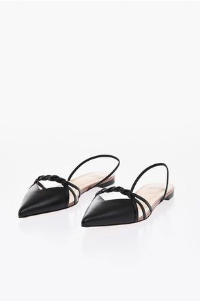 Francesco Russo Leather Pointed Slingback Sandals size 35,5