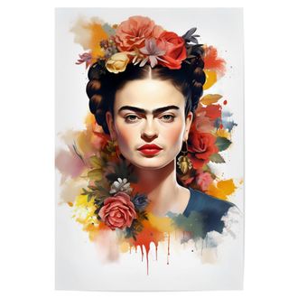 artboxONE Poster 45x30 cm Floral Wonderful Frida - Bild Bild Frida Kahlo Bild Frida Kahlo Blumen