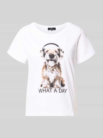 Monari Regular Fit T-Shirt mit Ziersteinbesatz