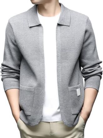 Generico Pull Cardigan Homme en Tricot Doux Pull &Eacute;l&eacute;gant Cardigan avec Revers en Tricot Tresses Col V&ecirc;tements dext&eacute;rieur Ninja Samoura&iuml; Japonais pour Ensembles