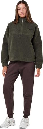 Slazenger Sweatshirt f&uuml;r Damen, mit kurzem Rei&szlig;verschluss, Fleece (Khakigr&uuml;n)