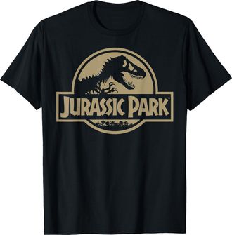 Jurassic Park Beige Flat Movie Logo T-Shirt