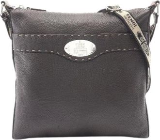 Fendi Sac bandouli&egrave;re en cuir Selleria Pre-owned - Femme - Pre-owned - Brun - Taille: ONE Size