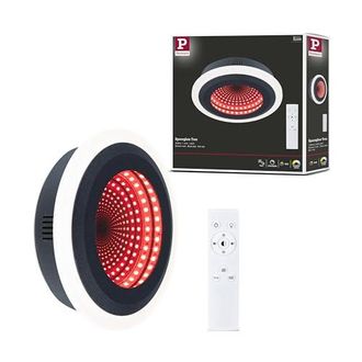 Paulmann 71037 LED Deckenleuchte Spaceglow Two RGB+ 1200lm 200mm 230V 14W Schwarz matt dimmbar Wand-/Deckenleuchte