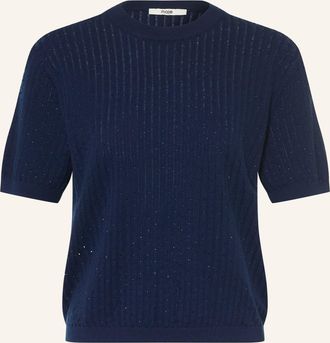 Maje Strickshirt Mit Schmucksteinen blau