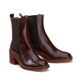 La Redoute Collections Boots Chelsea En Cuir À Talon Large